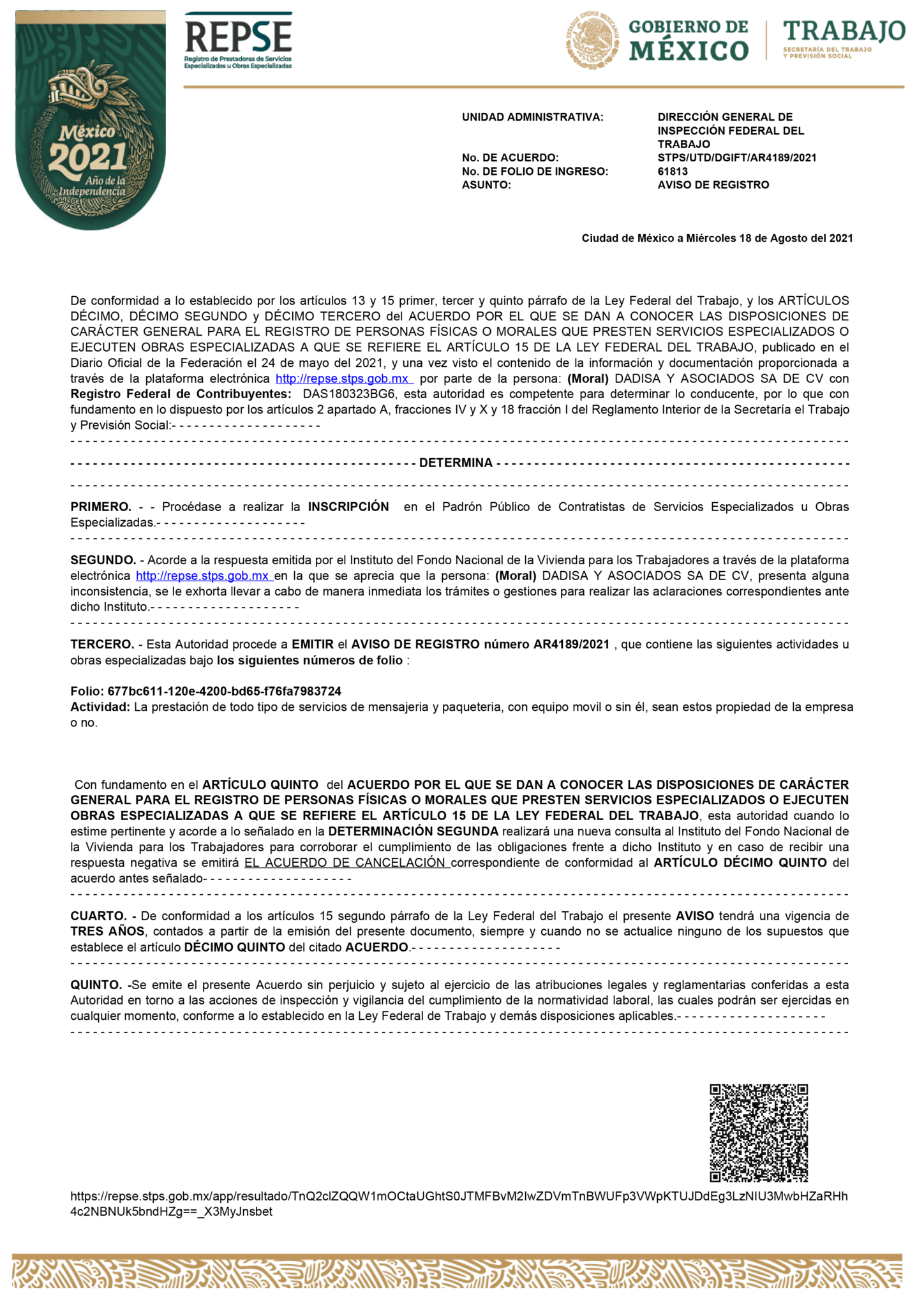 Registro REPSE – Dadisamx